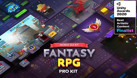 پکیج GUI 2D یونیتی GUI PRO Kit - Fantasy RPG - جت ابزار